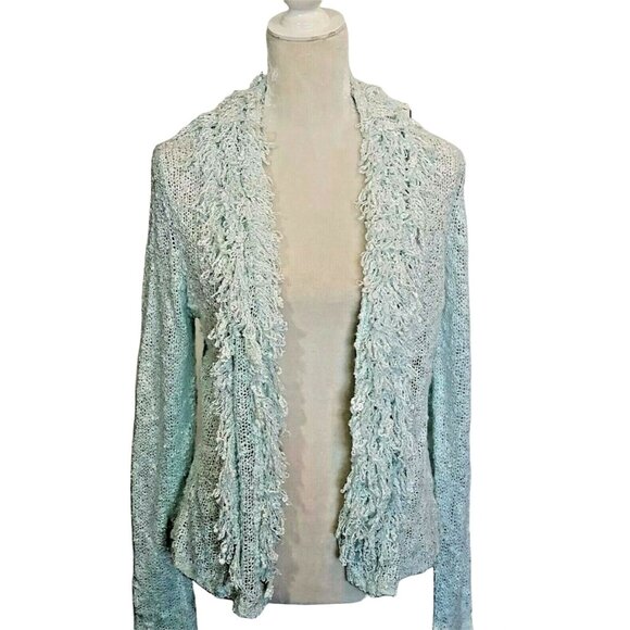 Cato | Sweaters | Womens Open Fringed Cardigan Sweater Med Acrylic Mint ...